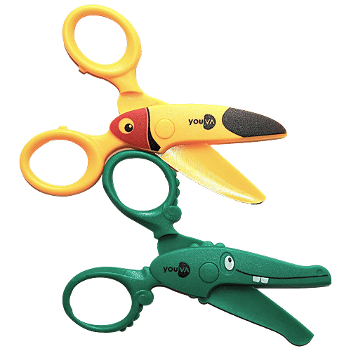 Buy Navneet Youva Kids Scissors - With Animal Design, Round Tip ...