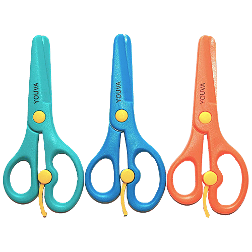 Buy Navneet Youva Kids Scissors - With Round Tip & Spring Mechanism ...