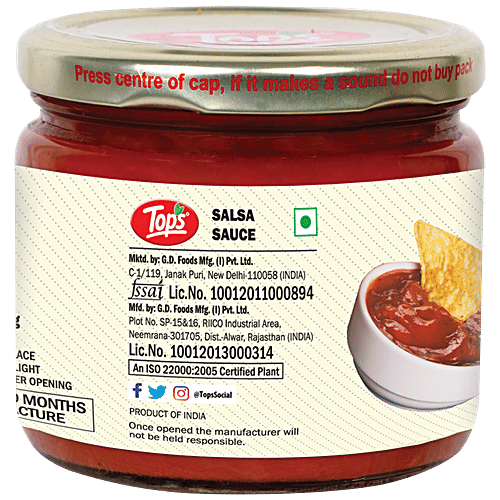 Buy Tops Salsa Sauce - Enhances The Flavour Online at Best Price of Rs ...
