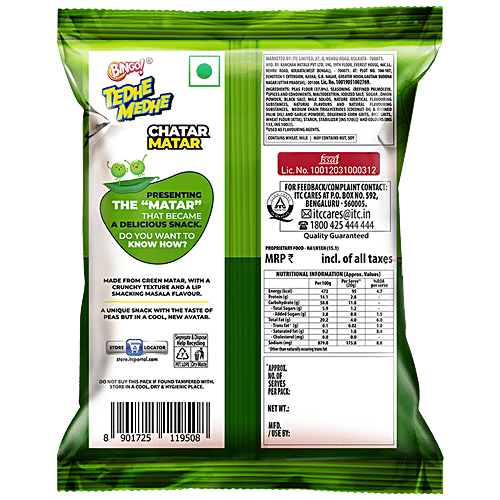 Buy Bingo Tedhe Medhe - Chatar Matar, Crunchy Snack With Green Peas ...