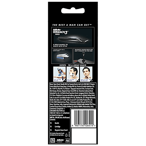 Buy Gillette Mach 3 Bold With Magnetic Razor Dock - Stylish Shaver For ...