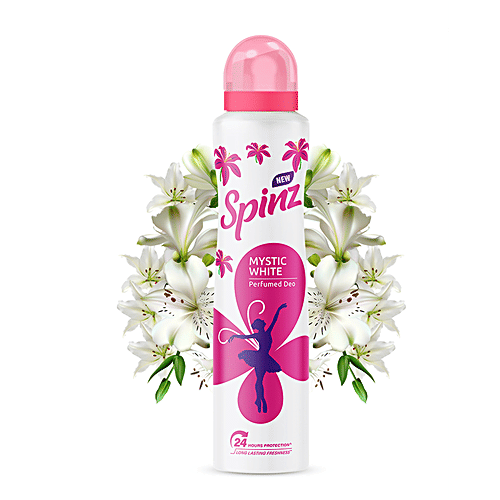 Buy Spinz Mystic White Perfumed Deo - Fresh Lily Fragrance, Long ...
