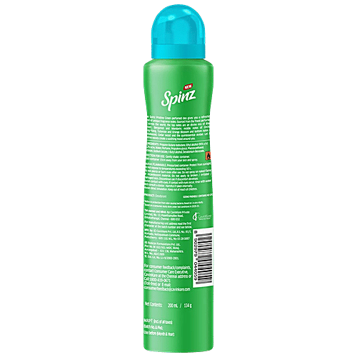 Buy Spinz Pristine Green Perfumed Deo - Fresh Lily Fragrance, Long ...