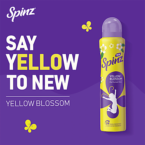 Buy Spinz Yellow Blossom Perfumed Deo - Firangipani Fragrance, Long ...