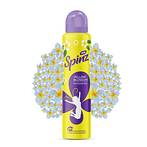Buy Spinz Yellow Blossom Perfumed Deo - Firangipani Fragrance, Long ...