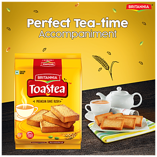 Buy Britannia Toastea - Premium Bake Rusk, Goodness Of Wheat & Elaichi ...
