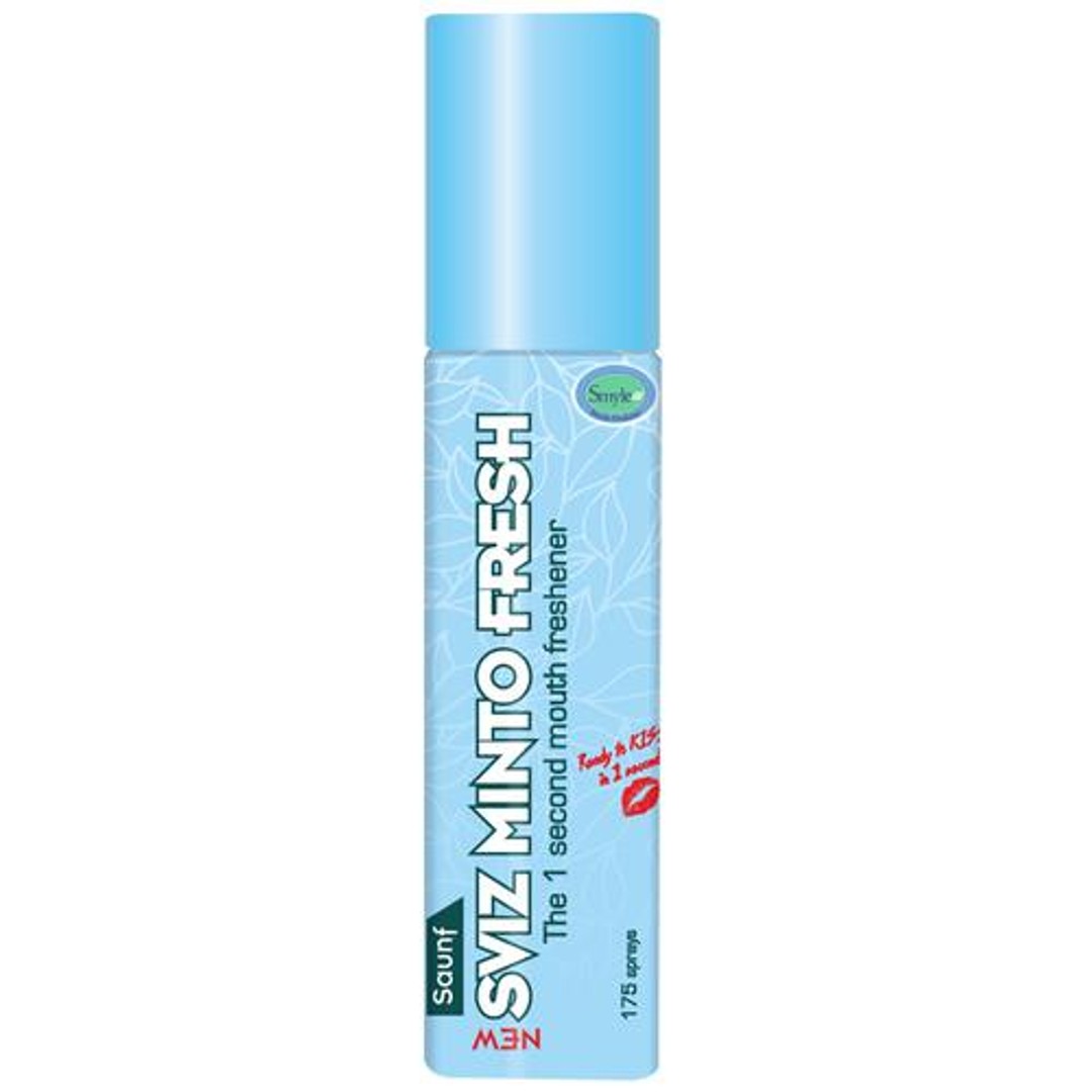 Buy Smyle Sviz Minto Fresh Mouth Freshener Spray - Saunf, For Long ...