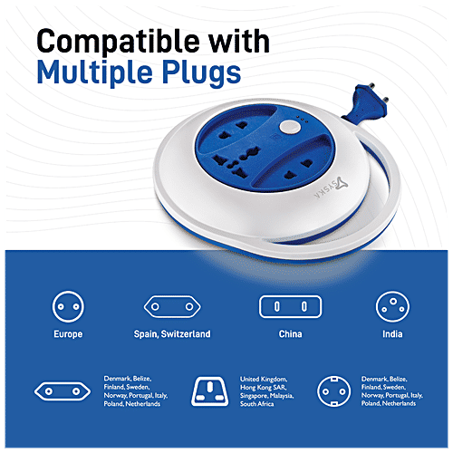 Buy Syska Power Wheel - 3 Socket Extension Board, Long Wire, White-Blue ...