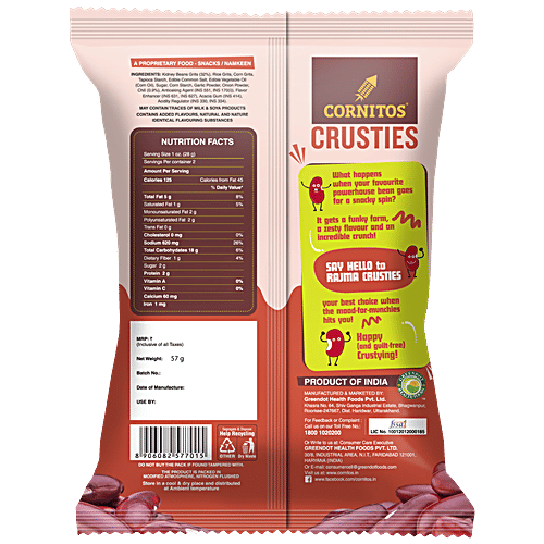 Buy Cornitos Crusties Rajma Snacks - Cholesterol & Gluten Free, Lemon ...