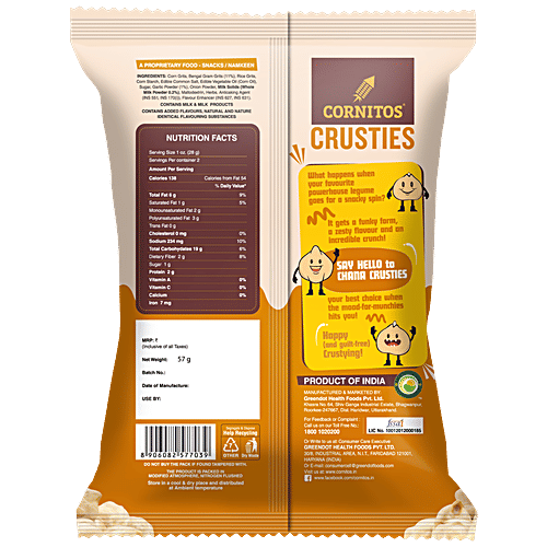 Buy Cornitos Crusties Chana Snacks - Cholesterol & Gluten Free, Cheesy ...