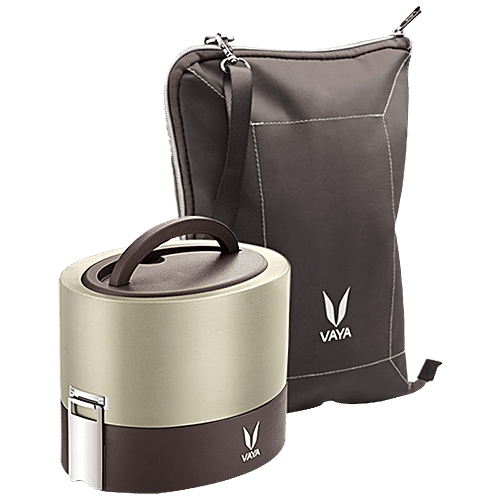 Buy VAYA Stainless Steel Lunch/Tiffin Box - 2 Containers, With Bag Mat ...