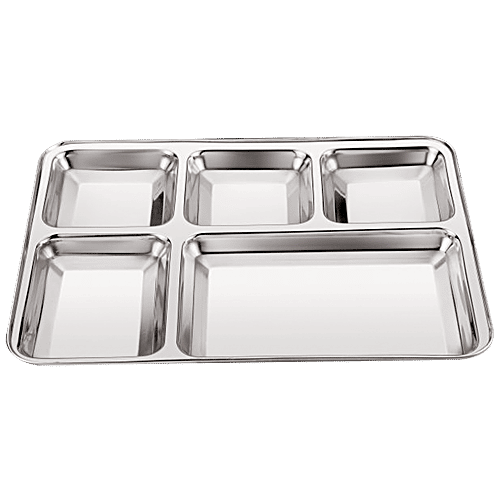 Buy Neelam Stainless Steel 5 In 1 Compartment Plate - Rust Proof & Long ...