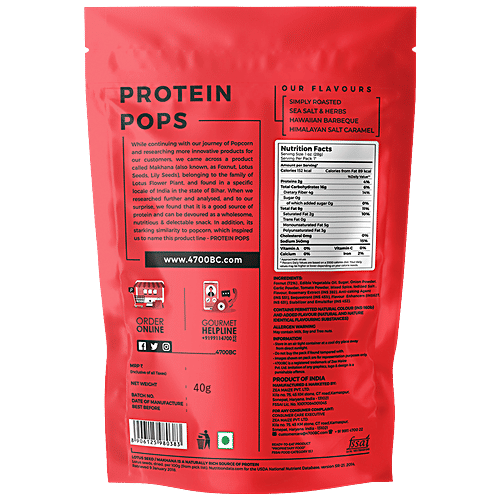 Buy 4700BC Protein Pops - Hawaiian Barbeque, Foxnuts/Makhana, Gluten ...