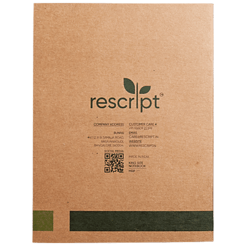 Buy Rescript Recycled King Size Notebook - 80 Pages, Unruled, 70 GSM ...