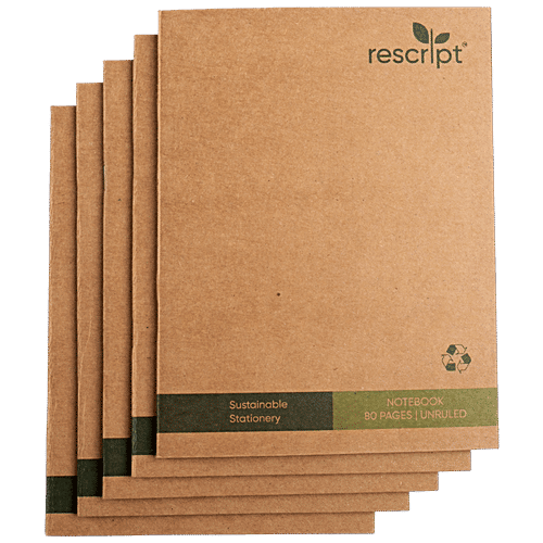 Buy Rescript Recycled King Size Notebook - 80 Pages, Unruled, 70 GSM ...