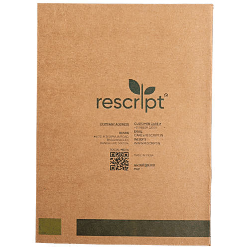 Buy Rescript Recycled A4 Size Notebook - 160 Pages, Ruled, Single Line ...