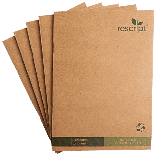 Buy Rescript Recycled A4 Size Notebook - 160 Pages, Ruled, Single Line ...