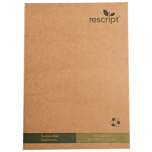Buy Rescript Recycled A4 Size Notebook - 160 Pages, Ruled, Single Line ...