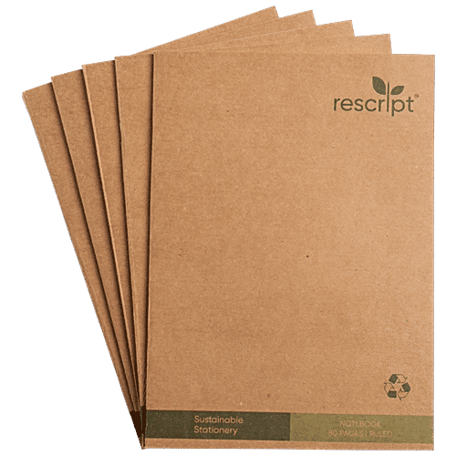 Buy Rescript Recycled A4 Size Notebook - 80 Pages, Ruled, Single Line ...
