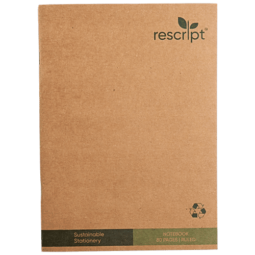 Buy Rescript Recycled A4 Size Notebook - 80 Pages, Ruled, Single Line ...