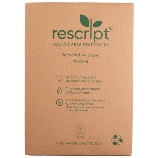 Buy Rescript Recycled A4 Size Copier Paper - 75 GSM, 500 Sheets Online ...