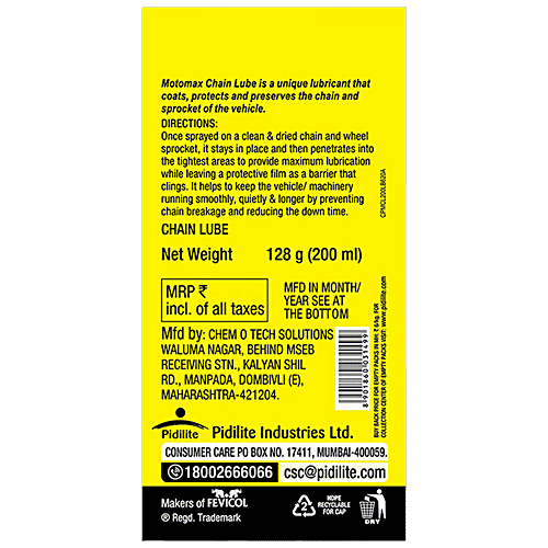 Buy Motomax Chain Lube Spray - Penetrates, Coats & Protects Online at ...