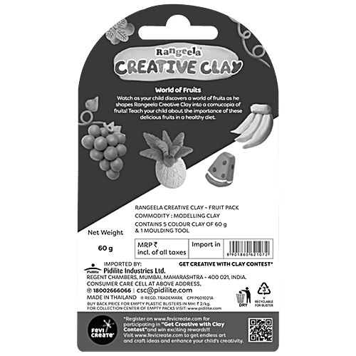 Buy Rangeela Creative Clay Fruit Pack With Mould - Safe For Children ...