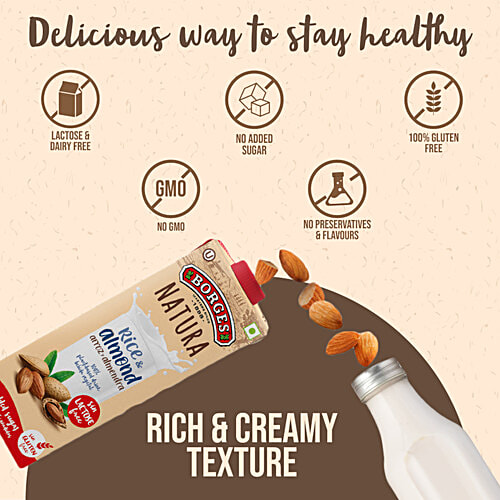 Buy BORGES Natura Rice & Almond Drink - Vegan, No Added Sugar, Gluten ...