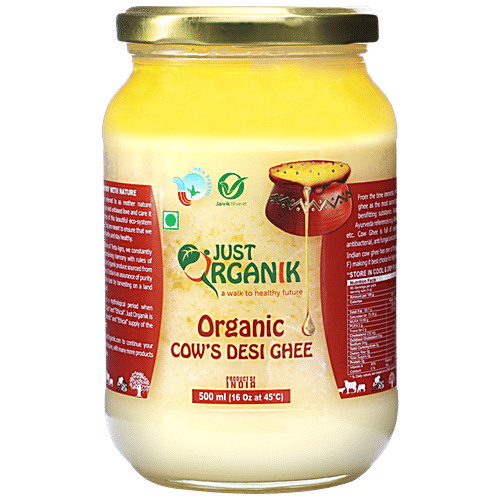 Buy Just Organik Organic Cow Desi Ghee - 100% Natural, Smooth Texture ...