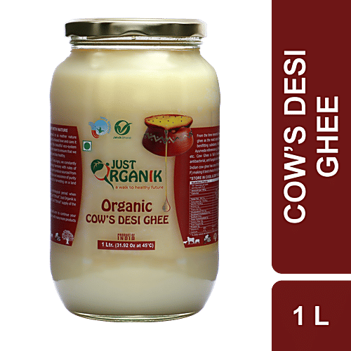 Buy Just Organik Organic Cow Desi Ghee - 100% Natural, Smooth Texture ...