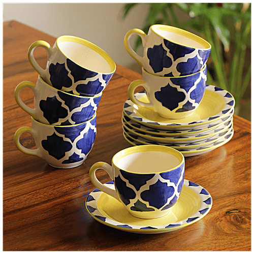 Buy ExclusiveLane Ceramic Cup & Saucer - A Mediterranean High-Tea ...