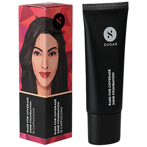 Buy Sugar Cosmetics Rage For Coverage 24Hr Foundation - Light, Cool ...