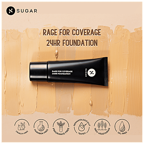 Buy SUGAR Cosmetics Rage For Coverage 24Hr Foundation - Light, Golden ...