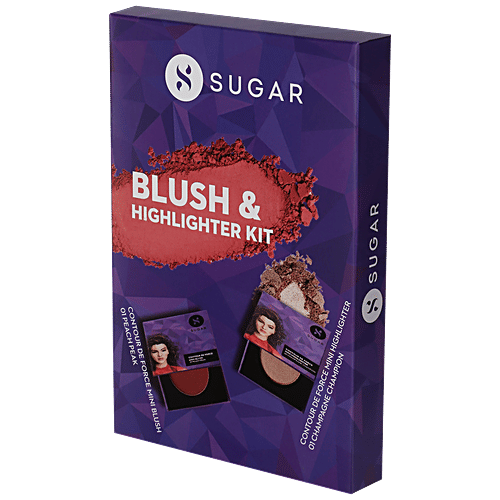 Buy SUGAR Cosmetics Contour De Force Mini Blush - 01 Peach Peak + Mini ...