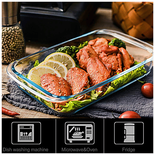Buy Femora Borosilicate Glass Baking Dish - Rectangle, Microwave Oven ...