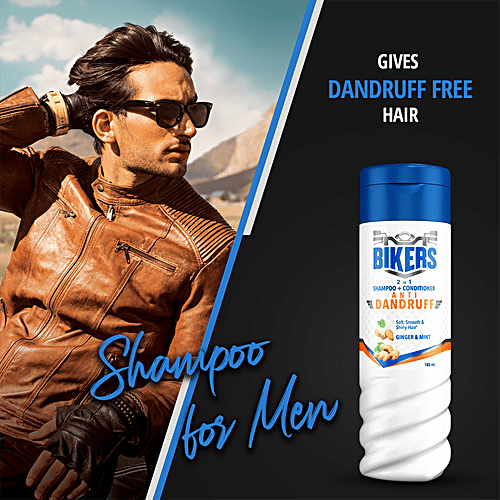 Buy Biker's 2-In-1 Anti Dandruff Shampoo + Conditioner - With Ginger ...