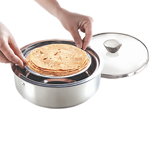 Buy Borosil Stainless Steel Roti Server - Insulated, Silver Online at ...