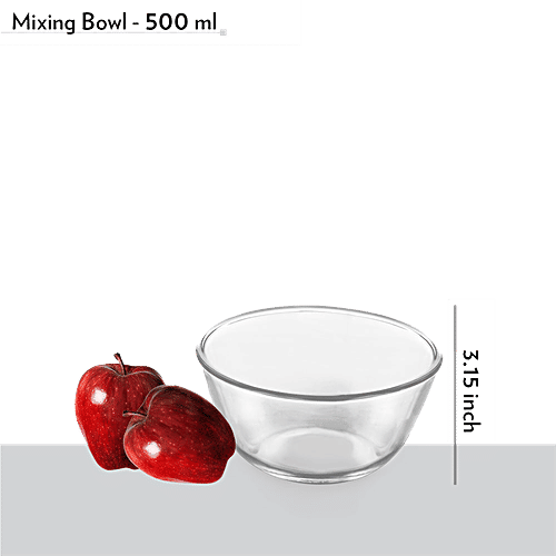 Buy Borosil Glass Mixing & Serving Bowls With White Lids - Oven ...