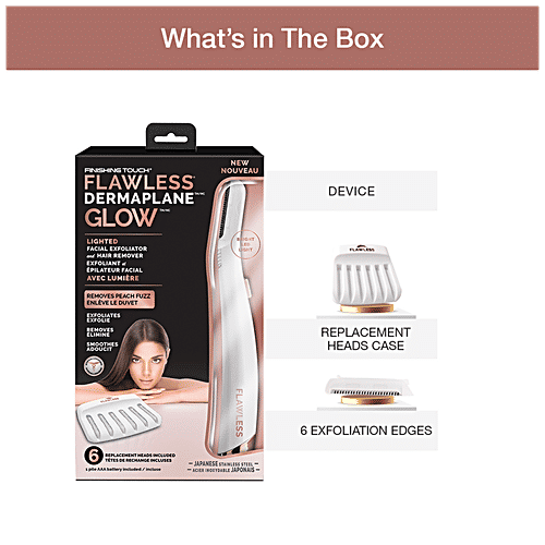 Buy Flawless Dermaplane Glo Lighted Facial Exfoliator - Reveals Smooth ...
