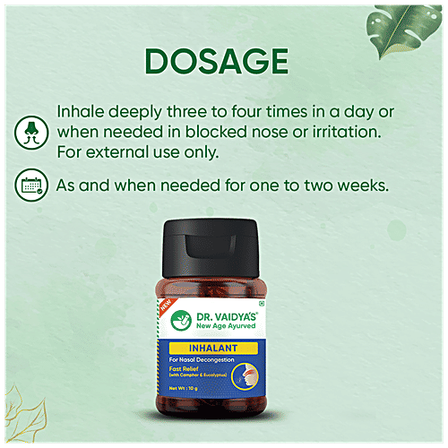 Buy Dr. Vaidya's Inhalant - Camphor & Eucalyptus, Provides Relief From ...