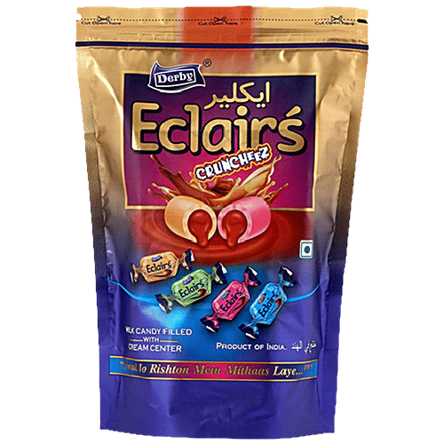 Buy DERBY Eclairs Cruncheez Candy - Filled With Cream Centre, Assorted ...
