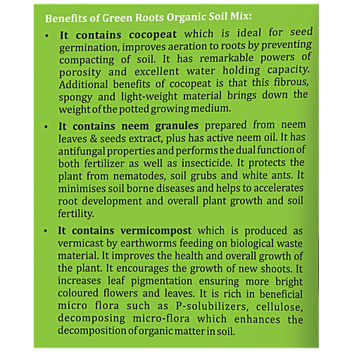 Buy Green Roots Organic Soil Mix - With Cocopeat, Vermicompost & Neem ...