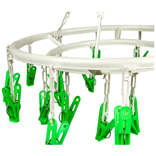 Buy Swastik Housewares Plastic Round Hangers With Clips - Assorted ...