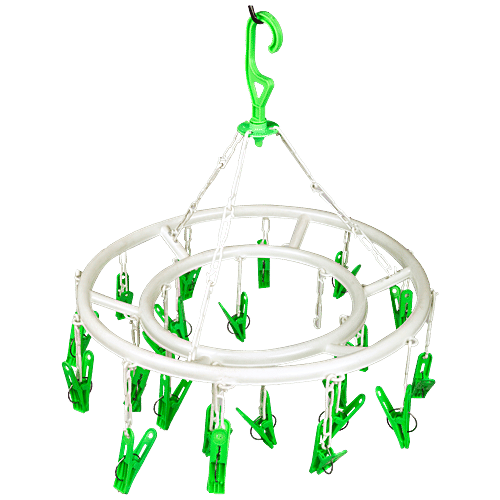 Buy Swastik Housewares Plastic Round Hangers With Clips - Assorted ...