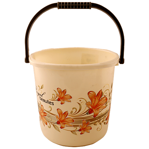Buy Swastik Housewares Water Bucket - Square, Ivory, Floral Printed ...