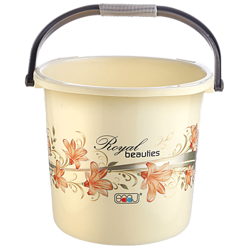 Buy Swastik Housewares Water Bucket - Square, Ivory, Floral Printed ...