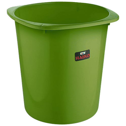 Buy Swastik Housewares Haiko - Plastic Dustbin, Open, Green, Sturdy ...
