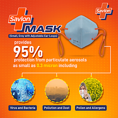 Buy Savlon Mask - With Adjustable Ear Loops, 5 Layers, 95% Protection ...