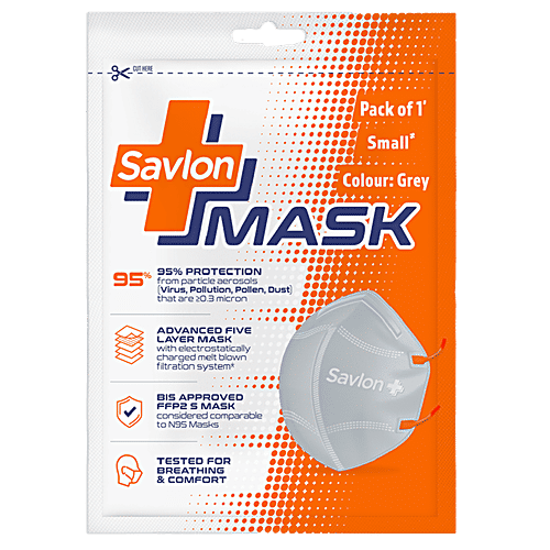 Buy Savlon Mask - With Adjustable Ear Loops, 5 Layers, 95% Protection ...