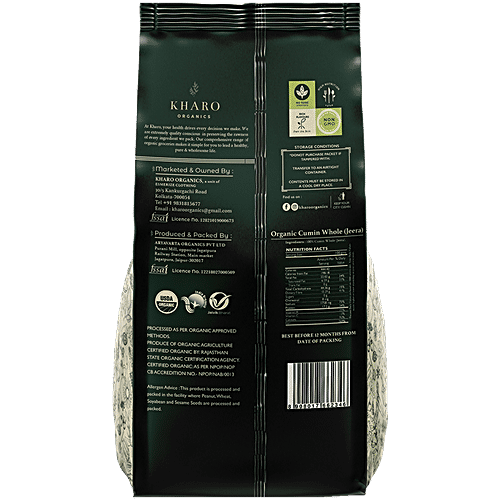 Buy Kharo Organics Jeera/Cumin - Whole, Enhances Flavour Of Dishes ...